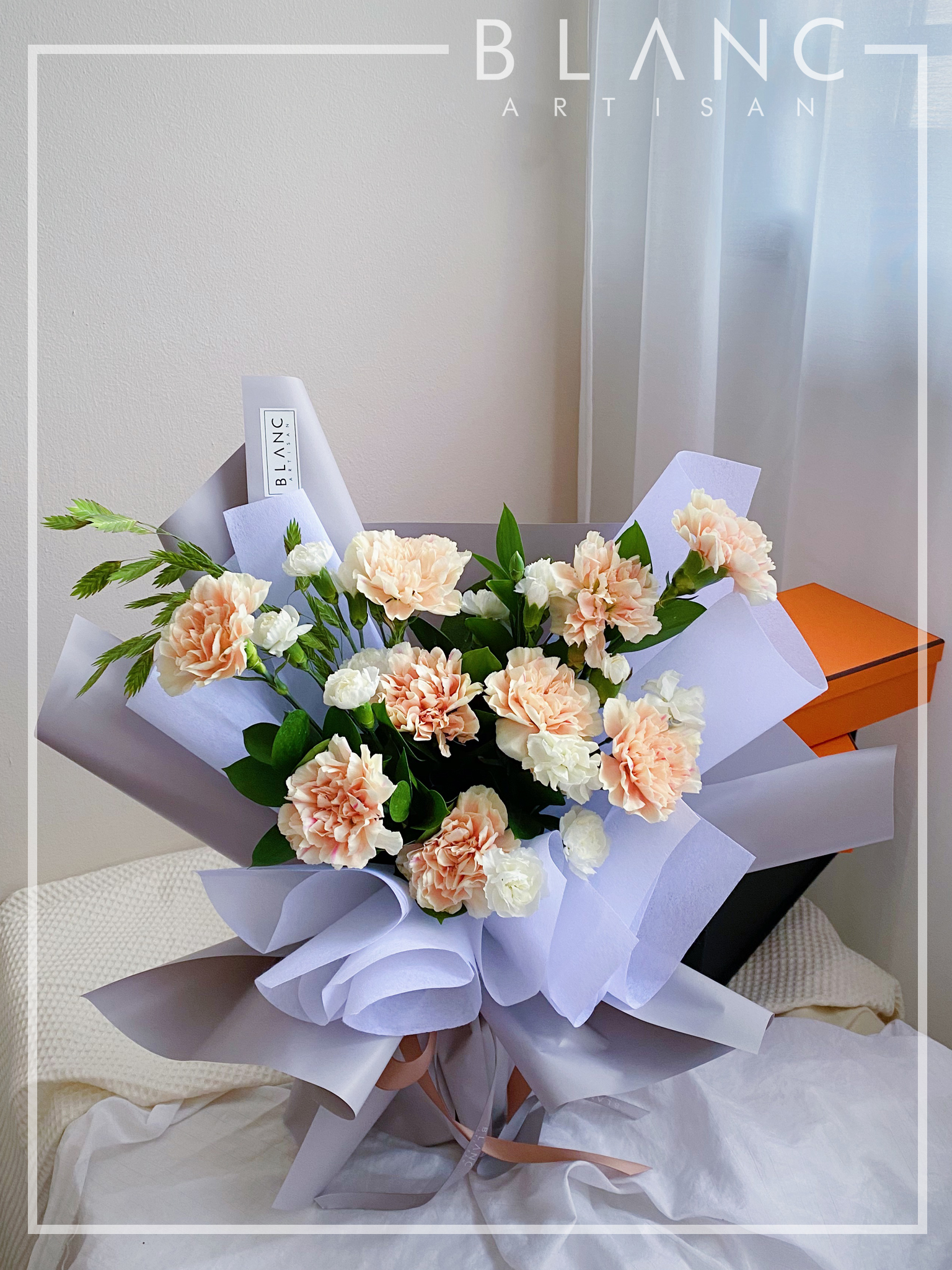Mother's day Peach Carnation Bouquet Delivery | Singapore
